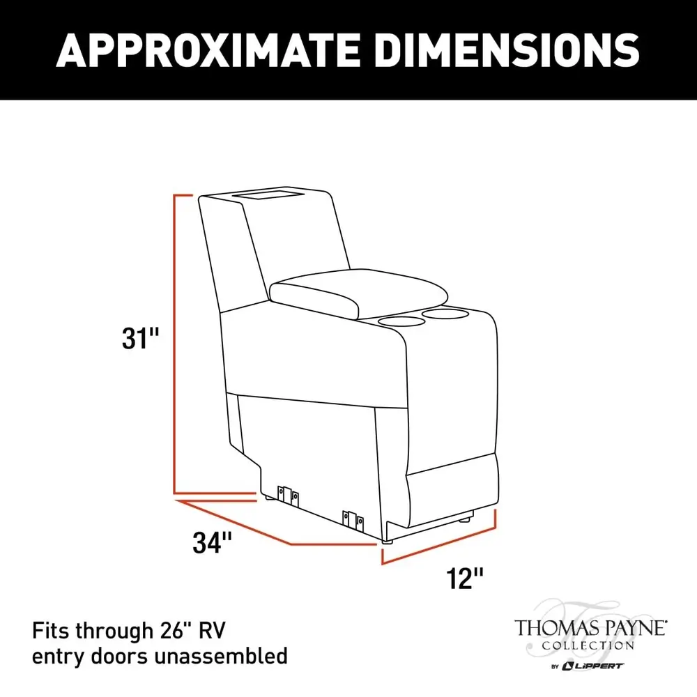 Thomas Payne Seismic Series RV Theater Seating Center Console ...